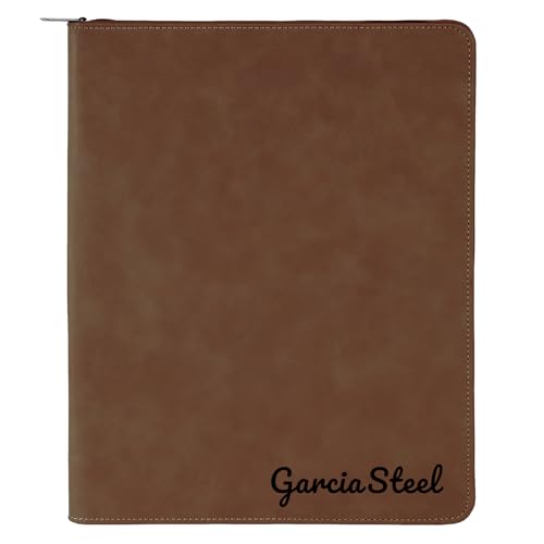 Amazon.com: Monogrammed Portfolio with Zipper, Personalized Refillable ...