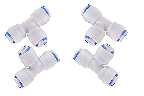 CAPITAL 4 Pcs RO T-Push Connector for Water Purifier | 1/4 Inch Quick ...
