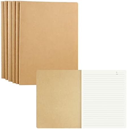 ZMCYN 6 Pack Lined Notebooks 8.5"x11" Kraft Cover Notebook, APProach A4 ...