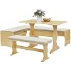 Amazon.com - MUSEHOMEINC Modern Design Backless Solid Wood Breakfast ...