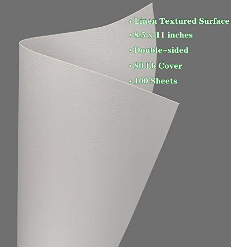 Snapklik.com : Linen Textured Cardstock White 100 Sheets 80 Lb Cover