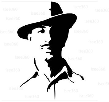 ISEE 360® Bhagat Singh Die Cut Water Resistance Vinyl Sticker Car Bike ...
