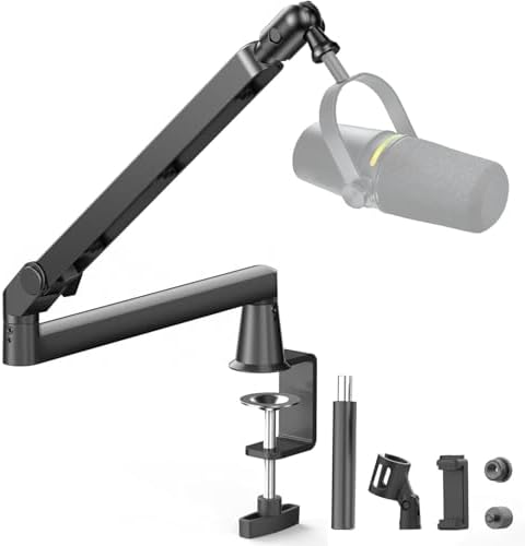 Aisryntek Microphone Boom Arm, Low Profile Mic Arm with 360° Rotation ...