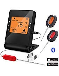 Barbecue Meat Thermometer Wireless Bluetooth Cooking Probe with 2 Probe ...