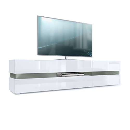 Spannende Lowboard Weiss Hochglanz 300 Cm Bild