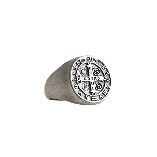 Amazon.com: St Benedict Exorcism Cross Demon Protection Rings, St ...