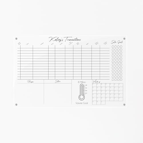 Amazon.com: Real Estate Transaction Tracker Acrylic Board, 1/4 inch ...