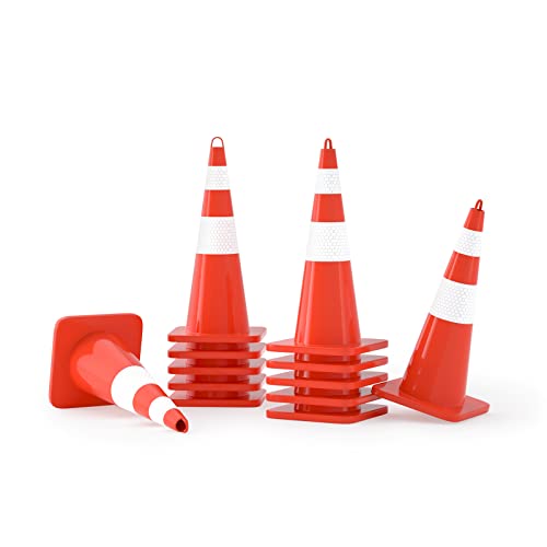 Snapklik.com : 28in 12 Pack Traffic Safety Road Cones,PVC Road Parking ...