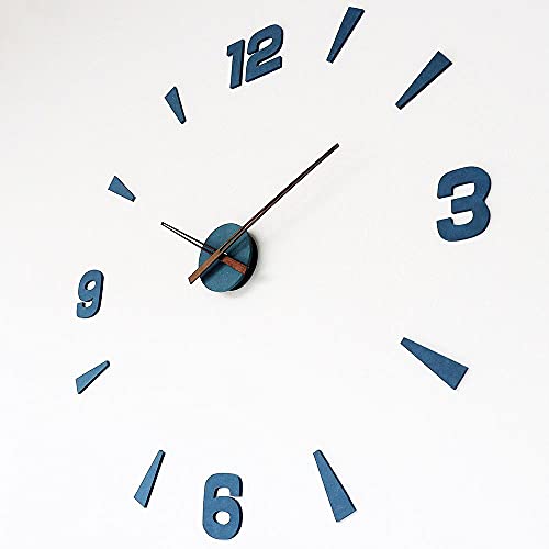 MPM Quality Modern DIY Blue Wall Clock – Original Design of DIY Sticker ...