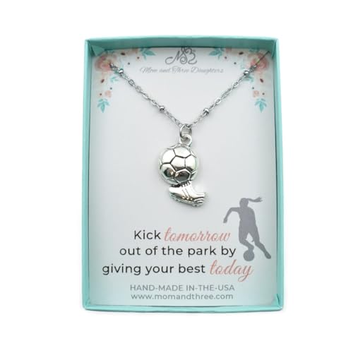 Amazon.com: Girl's or Teen Soccer and Cleat Necklace, Charm Pendant in ...