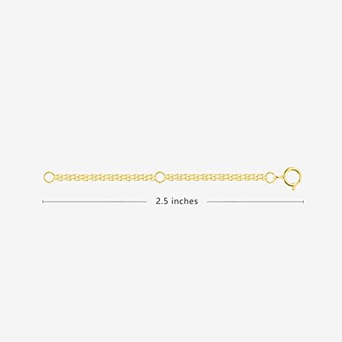 Amazon.com: 14K Solid Yellow Gold 2.5'' Chain Extenders for Necklace ...