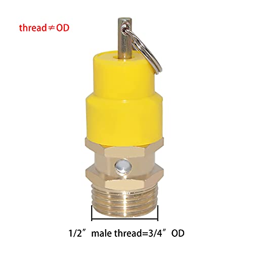 Joywayus Brass Air Compressor Safety Pressure Relief Valve 116PSI Set ...
