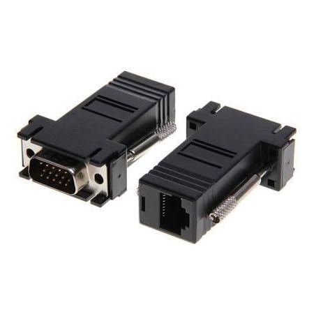 VGA Male to RJ45 Female Converter, VGA to LAN Extender VGA RGB HDB Male ...