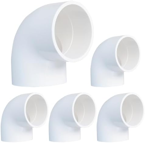 Amazon.com: TALEGEN 5 Pack 2" PVC 90 Degree Elbow Pipe Fittings (Socket ...