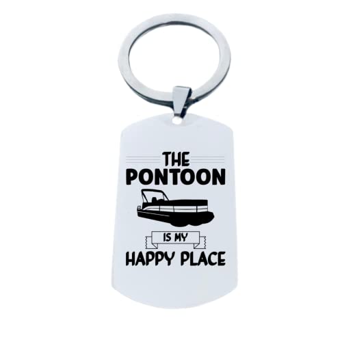Amazon.com: Pontoon Boat Keychain, Pontoon Boat is My Happy Place ...