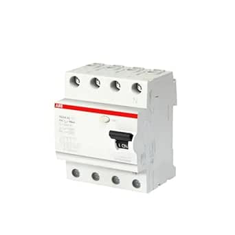 ABB 10kA 63A 100mA FP 4P RCCB ELCB Residual Current Circuit Breaker Four Pole (Pack of 1), FW204 ...