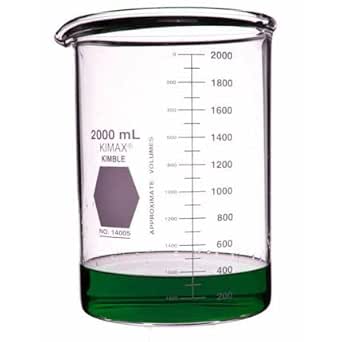 Kimble® KIMAX® Low Form Heavy Duty Beakers, 2000mL, case/8: Amazon.com ...
