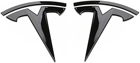 Powlamks 3D Metal Emblem Sticker for Tesla Model Y, 2Pcs - Front Hood ...