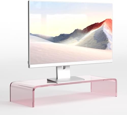 Amazon.com: UTHIN 2 Tier Pink Acrylic Monitor Stand, Premium Computer ...