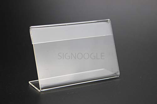 SIGNOOGLE Acrylic Stand for Table Small Mini L Label Holder Acrylic ...