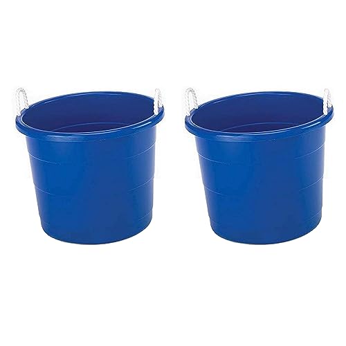 Homz 17 Gallon Plastic Multipurpose Utility Storage Bucket Tub with ...