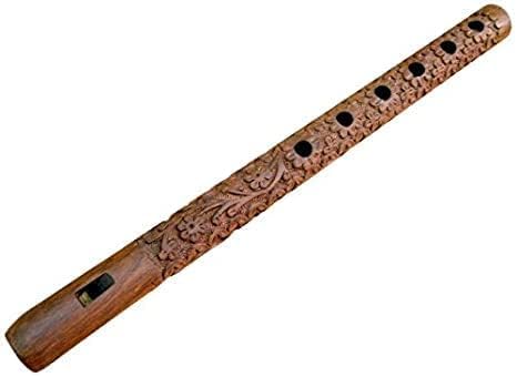 K N HANDICRAFT PRESENT Flute Carving Wooden Player Bansuri Lord Krishna ...
