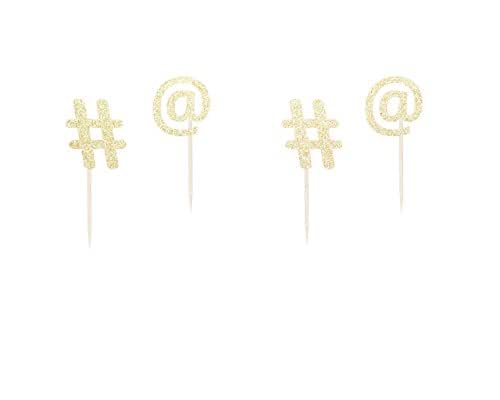 Amazon.com: Hashtag Social Media Cupcake Toppers - any color glitter ...