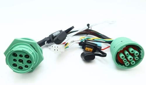 Amazon.com: 9pin Green Type 2 J1939 Install Y- Cable w/Threaded Nut ...