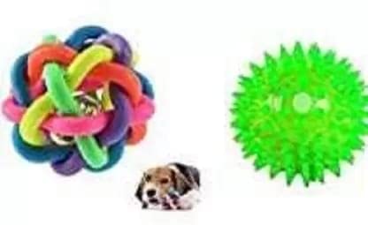 Buy Dunk N Dogs Non Toxic Rubber Squeaky Interactive Spike Led Ball and ...