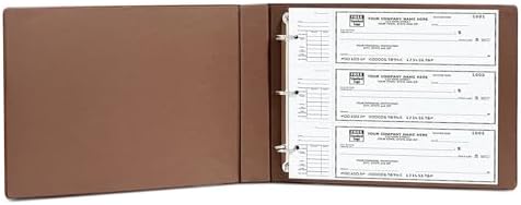 3 Rings Check Binder for End-Stub Deskbook Checks, 3 on a Page, Fit 3 ...