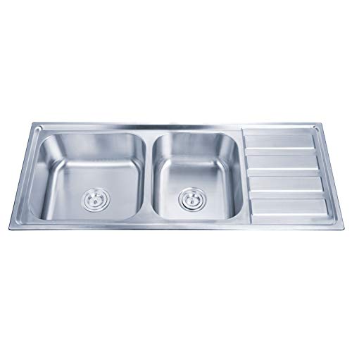 KAFF Stainless Steel Double Bowl Sink KS 12 DBD : Amazon.in: Home ...
