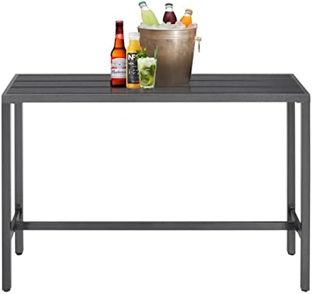 Amazon.com: MUPATER Outdoor Bar Table, 55'' Patio Table Rectangular Pub ...