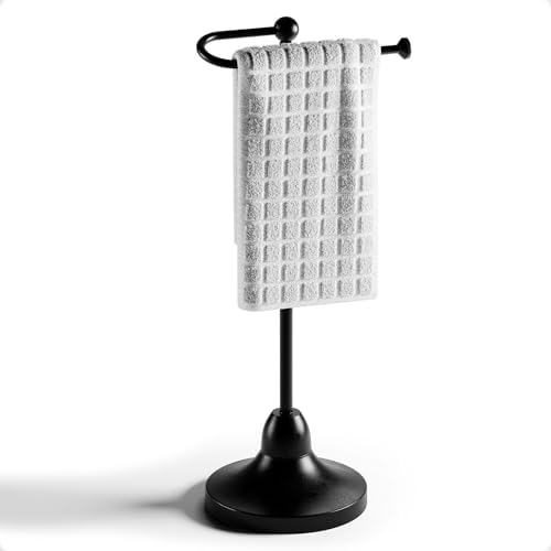 Amazon.com: Hand Towel Holder for Bathroom Countertop - 17" H Black ...