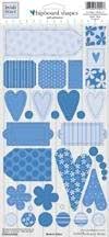 Amazon.com: Shades of Blue Glitter Chipboard Shapes - 37 pieces