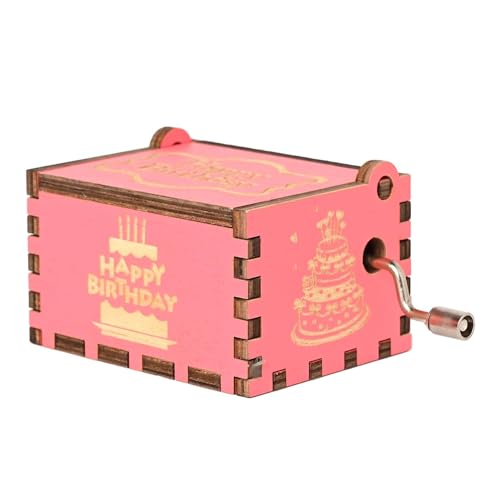 Happy Birthday Music Box - Hand Crank Classic Antique Carved Wood ...