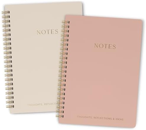 Amazon.com : Aesthetic Spiral Notebook Set of 2 For Women and Men ...