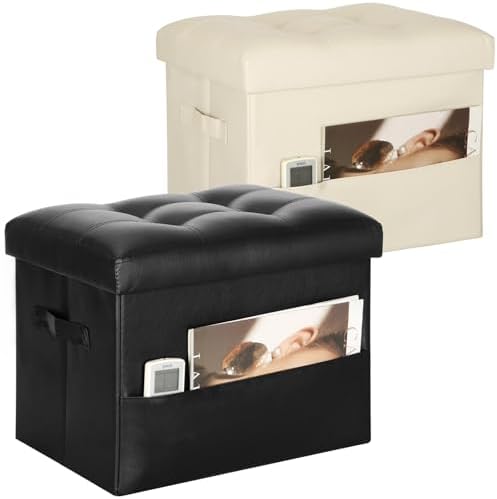 Amazon.com: Storage Ottoman Foot Rest Stool with Thicker Foam Padded ...