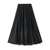 ・ブランド:Yolrky・サイズ；フリーサイズ；ウエスト；60CM-102CM,着丈；80CM・キラキラな星柄を飾り、華やかなデザインに仕上がるチュールスカートです・柔らかいチュール生地に星型のスパンンコールが散りばめられていてます・んわり...