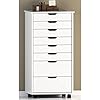 Amazon.com: Pemberly Row 8-Drawer Transitional Wood Storage Cart with 6 ...