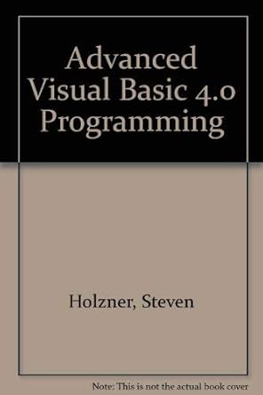Advanced Visual Basic 4.0 Programming: Holzner, Steven: 9781558514744 ...