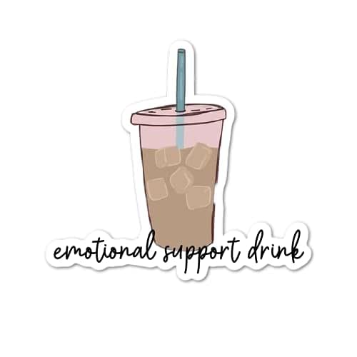Amazon.com: Emotional Support Drink Iced Coffee Sticker : Handmade Products