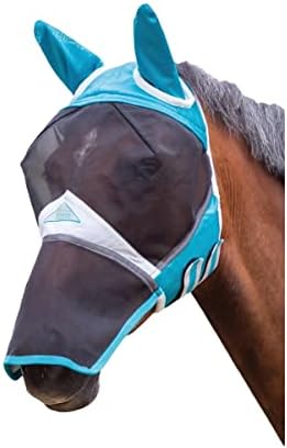 Shires Fine Mesh Fly Mask With Ears and Nose - Teal: Full : Amazon.co ...