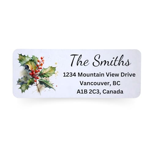 Set of 150 Self Adhesive Personalized Christmas Return Address Labels ...