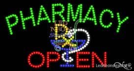 Amazon.com: LED Pharmacy Open Sign for Business Displays | Rectangle ...
