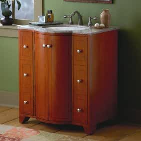 DecoLav 5435 Levan 36" Bathroom Vanity with Drawers and Beige Granite ...