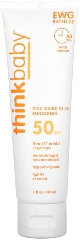 Amazon.com: Thinkbaby SPF 50+ Baby Mineral Sunscreen – Safe, Natural ...