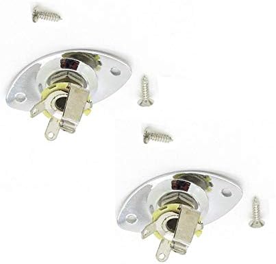 2 Pack Thick Oval Dented Electric Guitar Jack Output Plate Socket ...