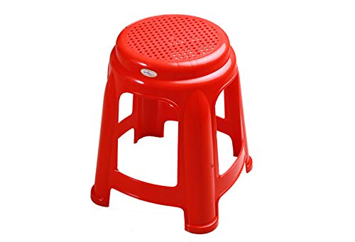 Plastic Round Stool Red(Pack of 2) : Amazon.in: Home & Kitchen