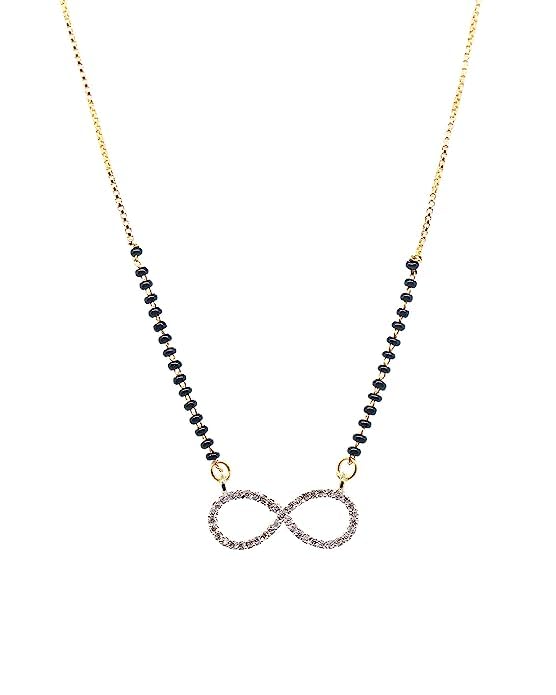 Buy VIDORA american diamond short gold plated | infinity mangalsutra for women | traditional ...