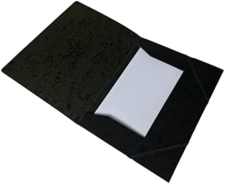 Pack of 12 A4 Black Card 3 Flap Folders with Elastic Closure : Amazon ...